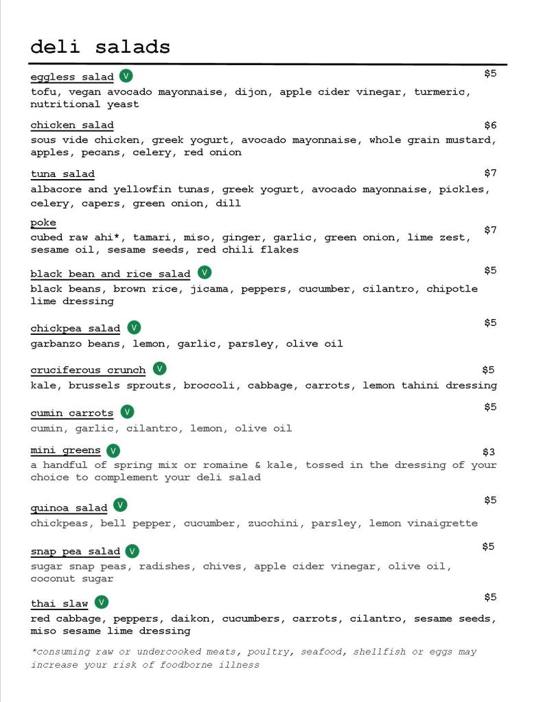 sample menu – good food mac