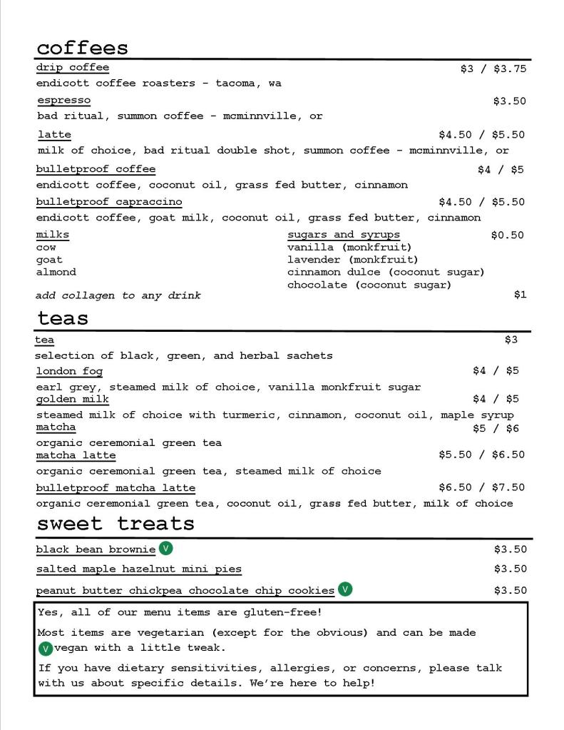 sample menu – good food mac